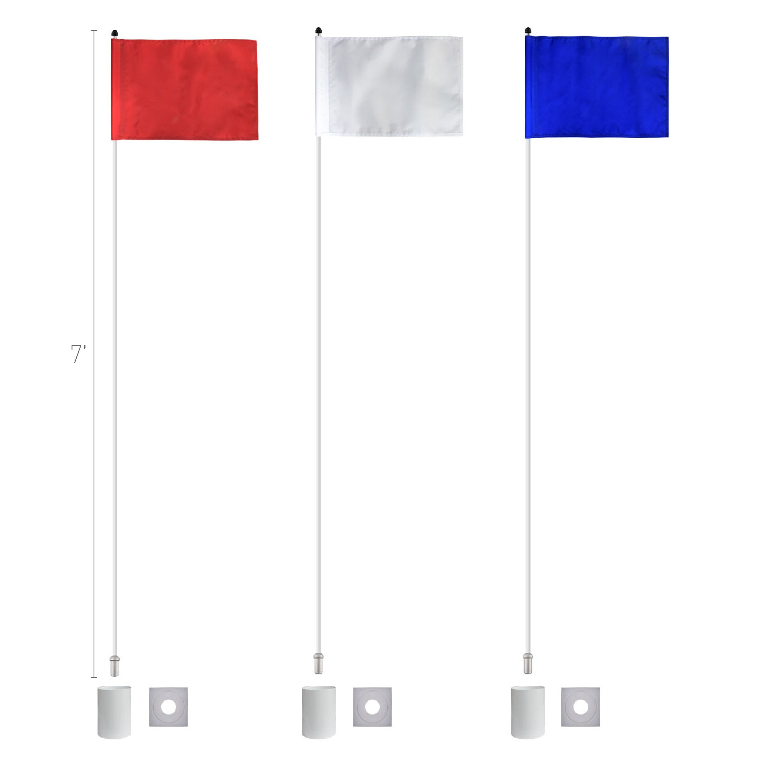 Nylon Flag Golf Package - Set of 3 - 6" Aluminum Cup & Stabilizer ...
