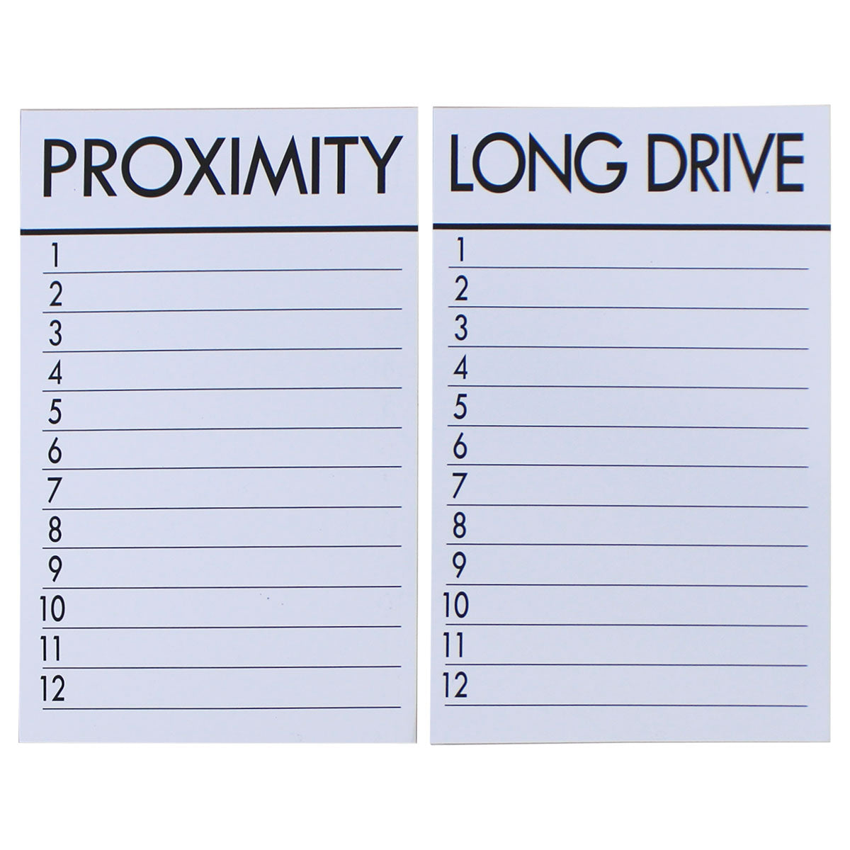 Proximity/Long Drive Pads - 25 Cards – Home Golf Supply